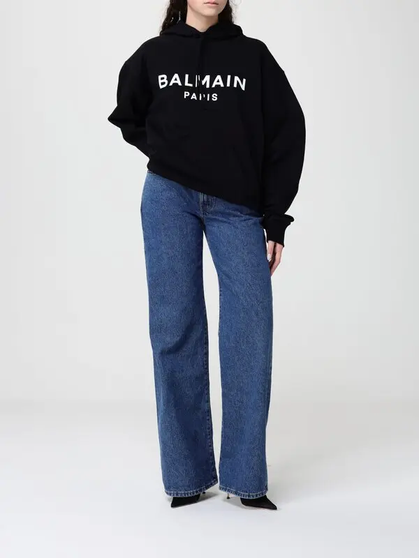 Balmain Logo Hoodie - Black