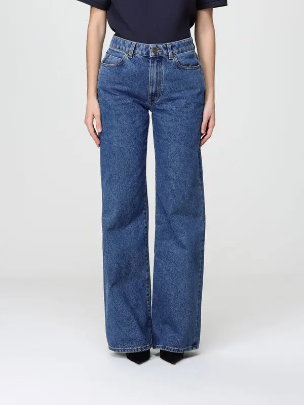 Balmain High Rise Wide Leg Jeans