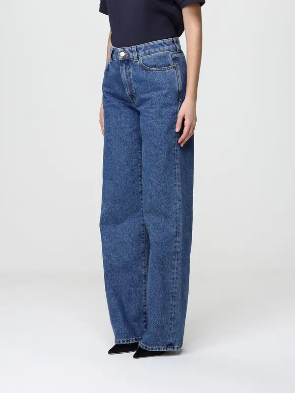 Balmain High Rise Wide Leg Jeans