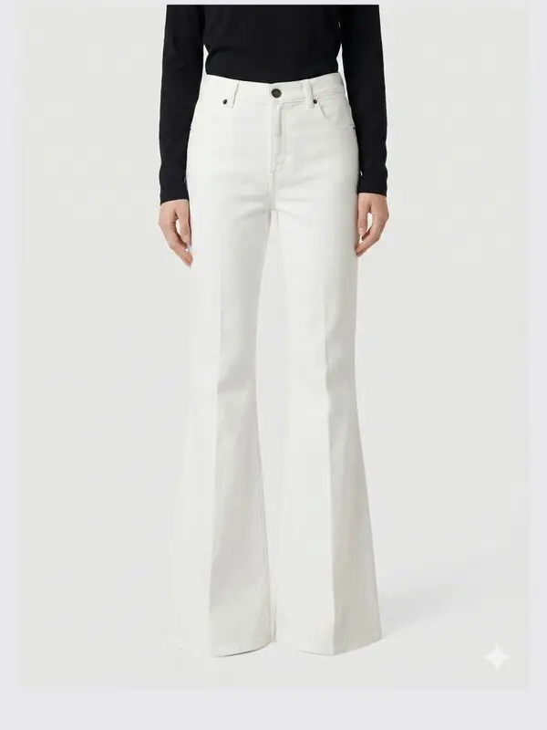 TWINSET High-waist Flared Stretch Denim Jeans - White