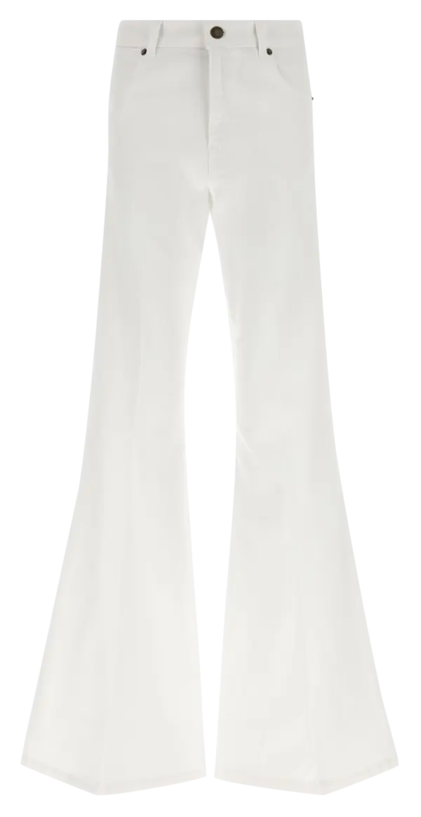 TWINSET High-waist Flared Stretch Denim Jeans - White