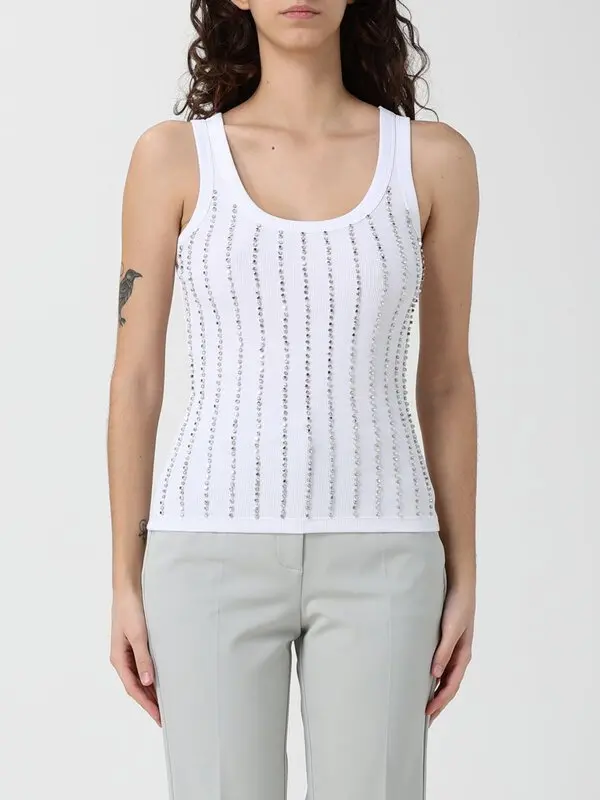 Pinko Embellished Jersey Tank Top - White