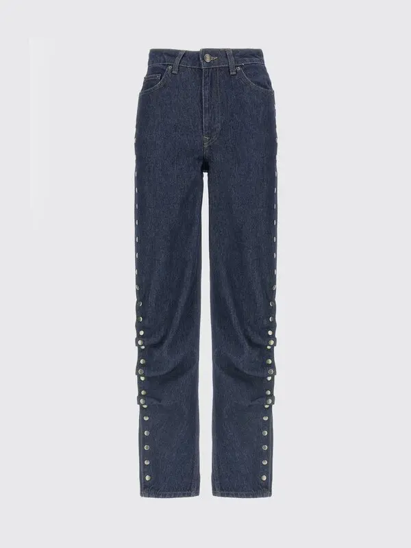 ROTATE BY BIRGER CHRISTENSEN Button Detailed Straight Leg Jeans - Blue
