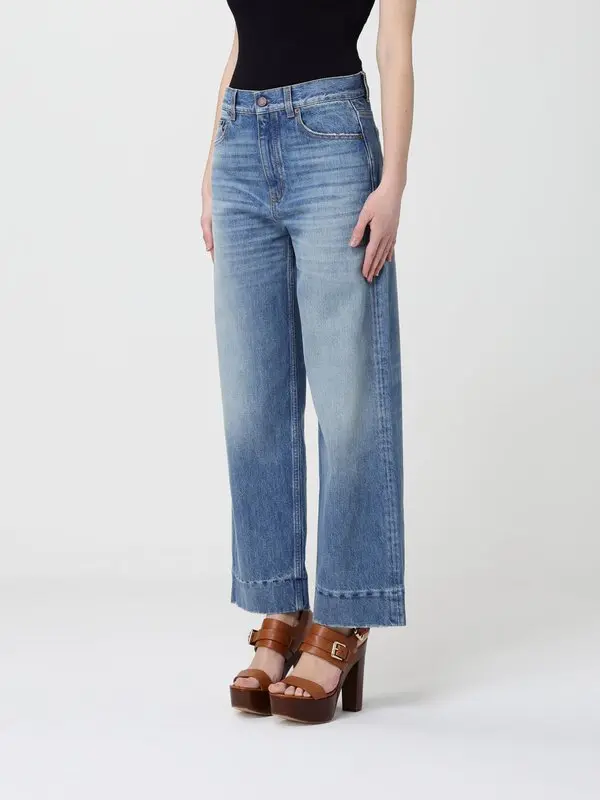 Chloé Cropped Wide-leg Cotton Denim Jeans - Blue