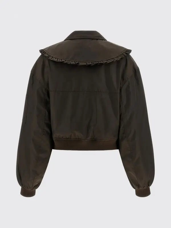 GANNI Technical Fabric Bomber Jacket - Brown
