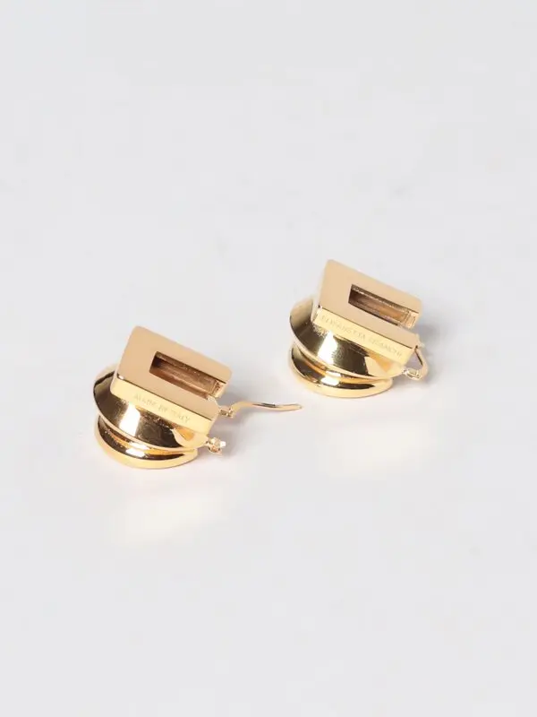 Elisabetta Franchi Brass Monogram Hoop Earrings