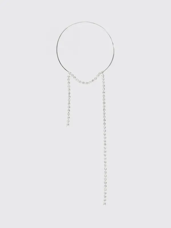 MAISON MARGIELA Metal Rhinestone Choker Necklace - Silver