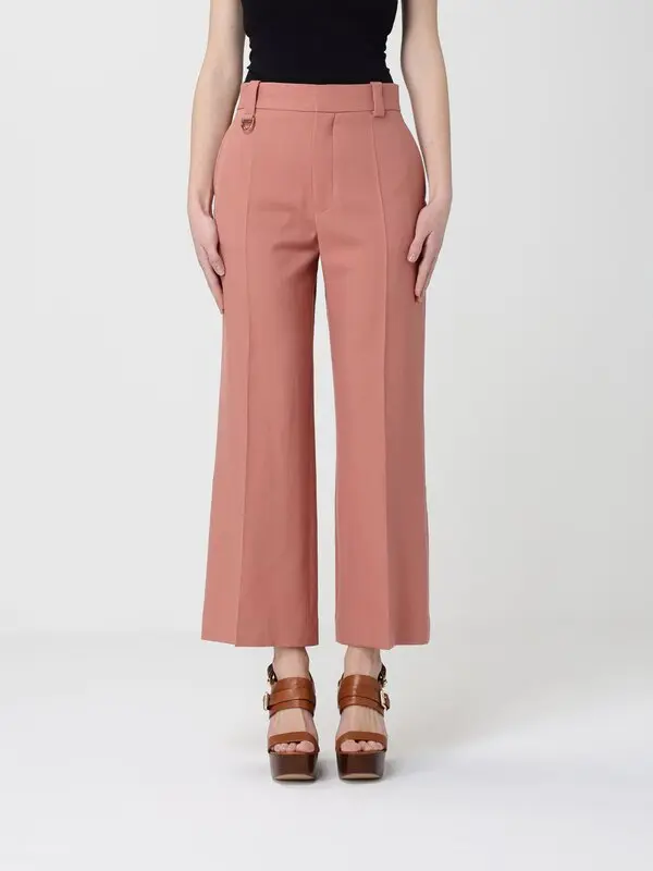 Chloé Cropped Cotton Trousers - Pink