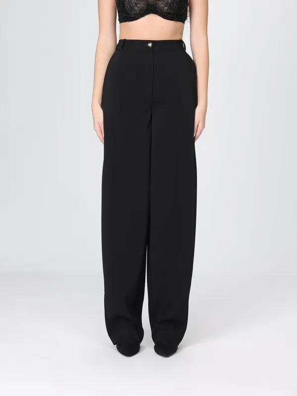Elisabetta Franchi Wide Leg Trousers - Black