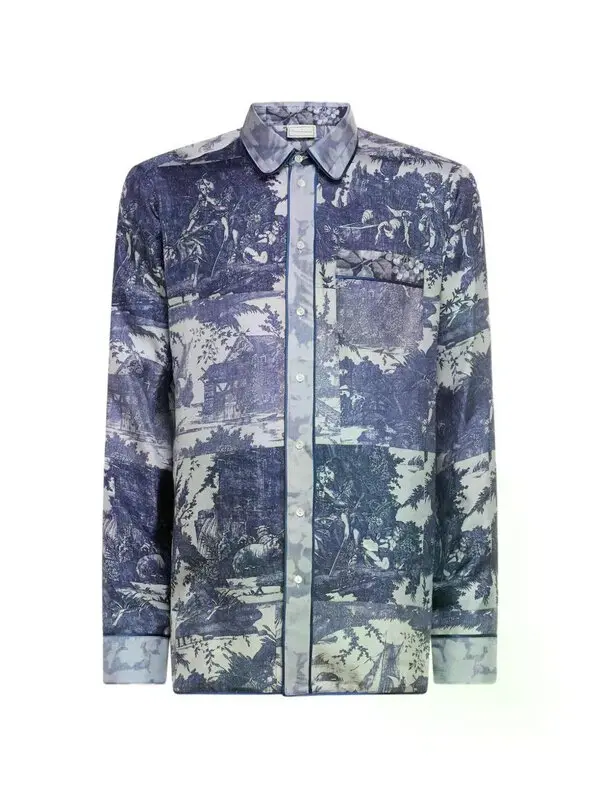 PIERRE-LOUIS MASCIA Aloe Long-sleeve Shirt - Blue