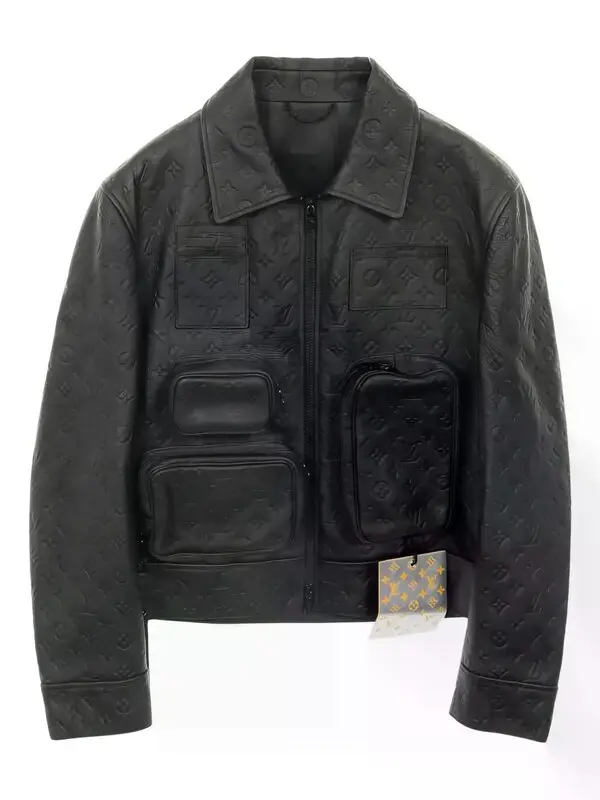 LOUIS VUITTON Monogram Embossed Leather Jacket