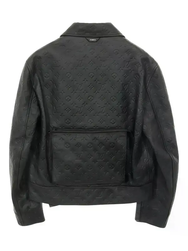 LOUIS VUITTON Monogram Embossed Leather Jacket