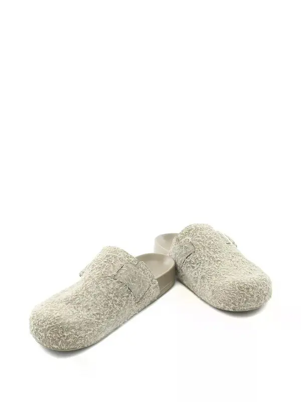 Loewe Brushed Suede Buckle Slippers