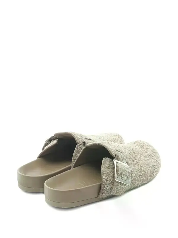 Loewe Brushed Suede Buckle Slippers