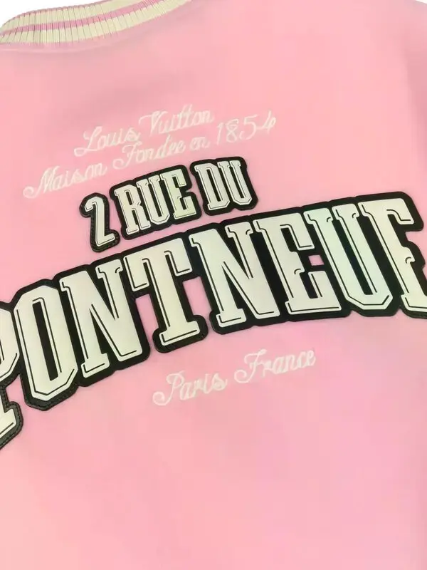 LOUIS VUITTON 2010s Leather-detail Varsity Jacket