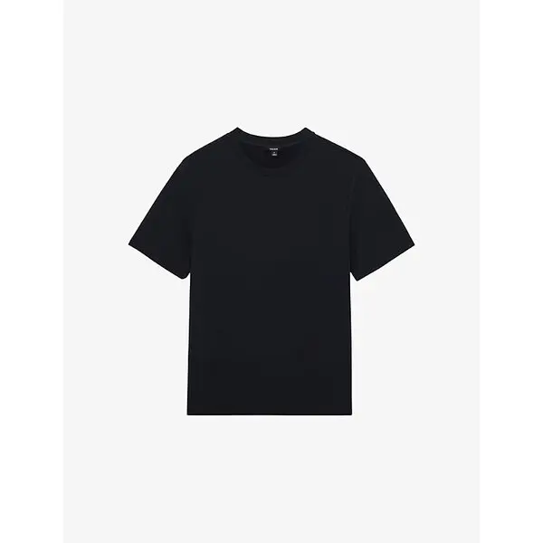 REISS Jack Textured Stretch-woven T-shirt - Navy