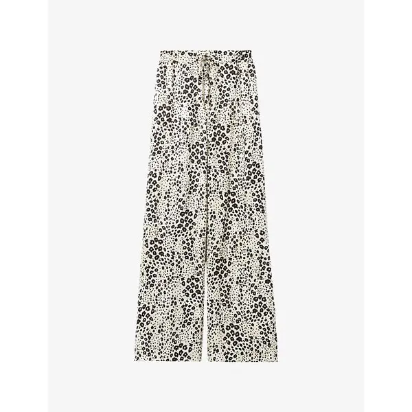 Claudie Pierlot Animal Print Satin Trousers