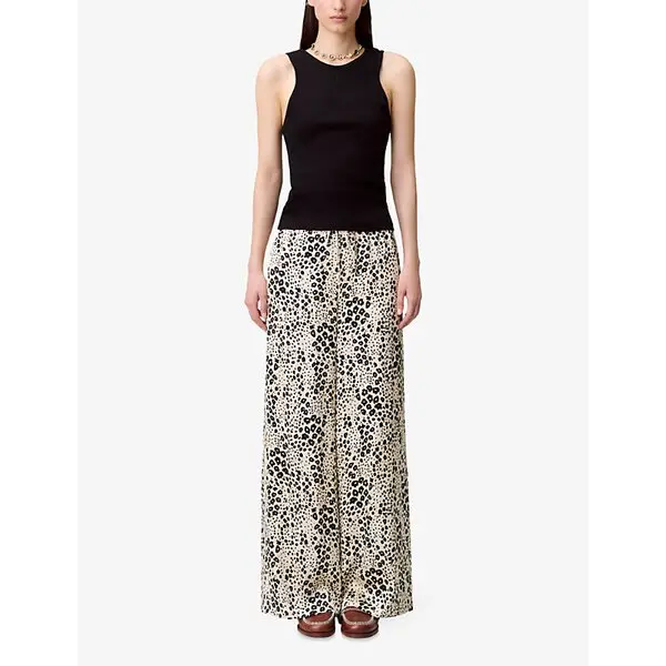Claudie Pierlot Animal Print Satin Trousers