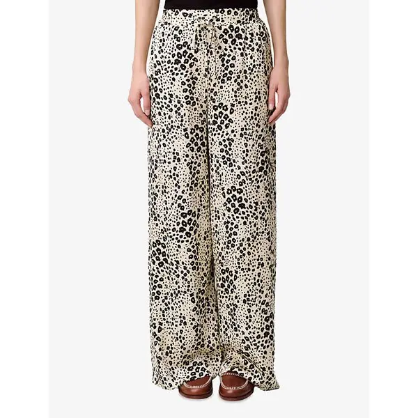 Claudie Pierlot Animal Print Satin Trousers