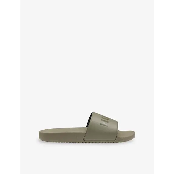 Hugo Branded Woven Sliders - Open Green