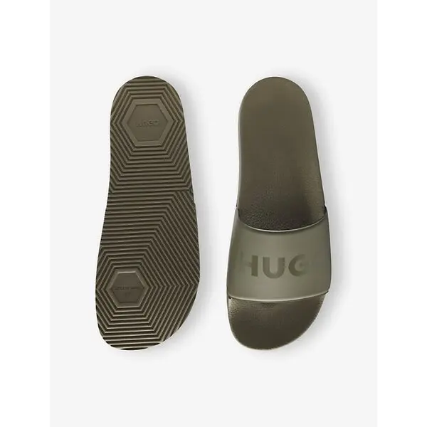Hugo Branded Woven Sliders - Open Green
