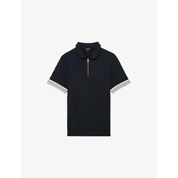 REISS Bruno Half-zip Stretch-woven Polo Shirt
