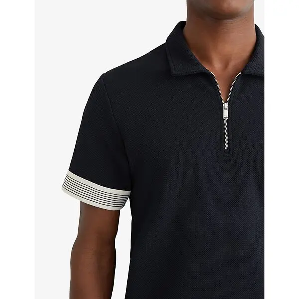 REISS Bruno Half-zip Stretch-woven Polo Shirt