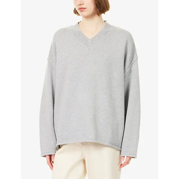 Dissh Oversized V-neck Merino Wool-blend Jumper