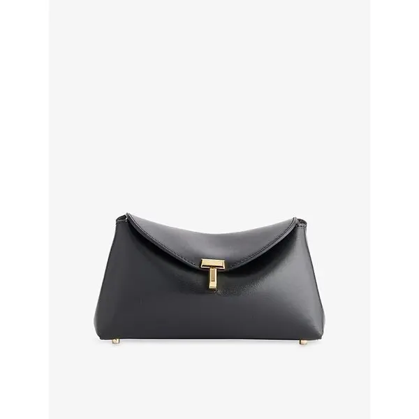 TOTEME T-lock Mini Leather Clutch - Black