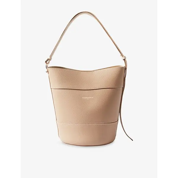 Claudie Pierlot Grained-texture Leather Bucket Bag - Beige