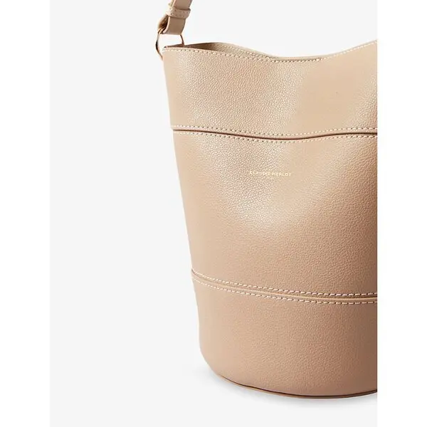 Claudie Pierlot Grained-texture Leather Bucket Bag - Beige