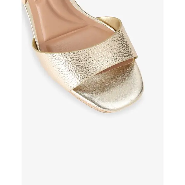 Carvela Sadie Wide-fit Leather Wedge Sandals - Gold