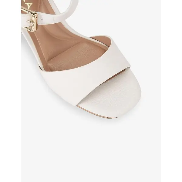 Carvela Sadie Wide-fit Leather Wedge Sandals - White