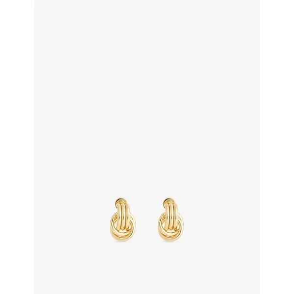 HEAVEN MAYHEM Micro Knot 18ct Pvd Plated Stainless-steel Earrings - Gold