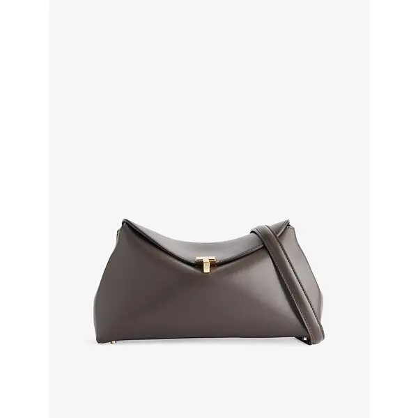 TOTEME T-lock Mini Leather Clutch - Bark
