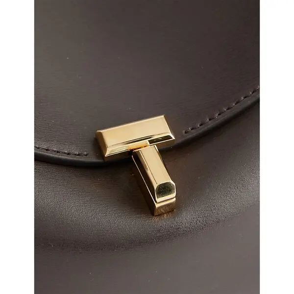 TOTEME T-lock Mini Leather Clutch - Bark