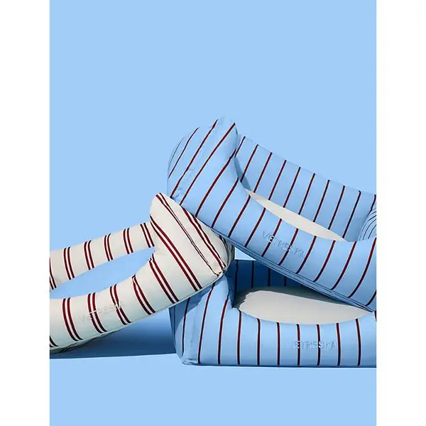 VETRESKA Mist And Merlot Striped Pet Sofa
