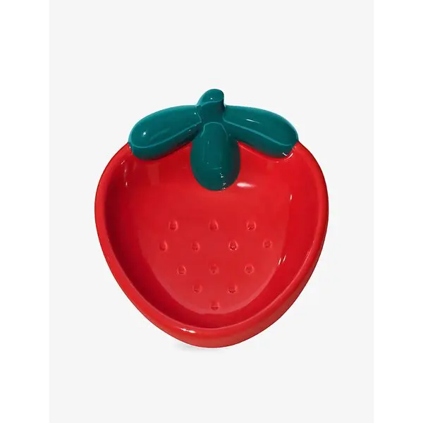 VETRESKA Strawberry Ceramic Pet Bowl