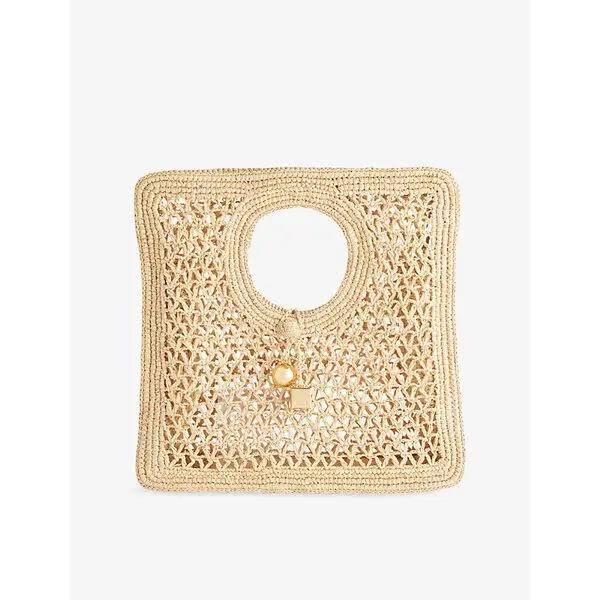 Jacquemus Le Petit Carre Spiaggia Raffia Bag