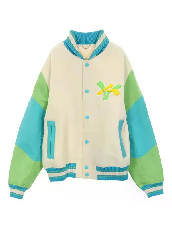 LOUIS VUITTON 2010s Rainbow Playground Varsity Jacket - Neutrals