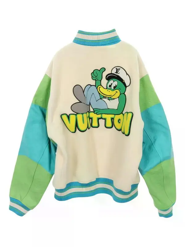 LOUIS VUITTON 2010s Rainbow Playground Varsity Jacket - Neutrals