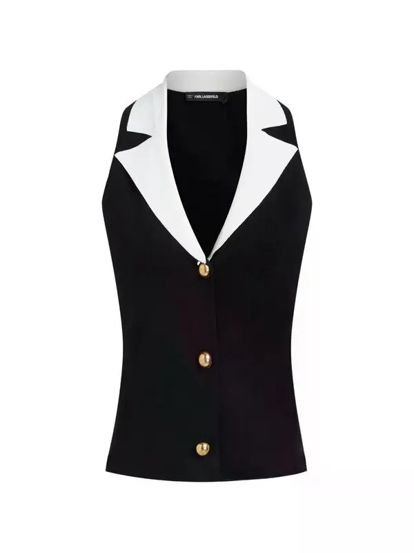 Karl Lagerfeld V-neck Button Top