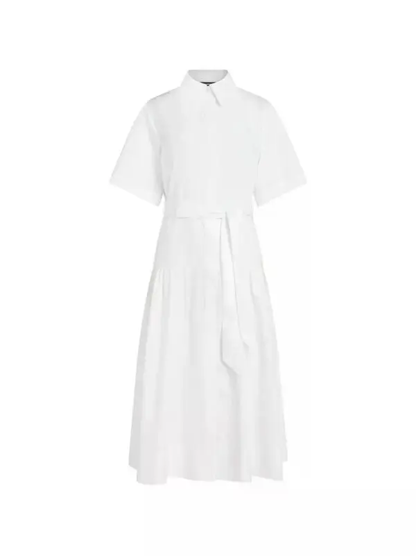 Karl Lagerfeld Tie-waist Midi Shirt Dress - White