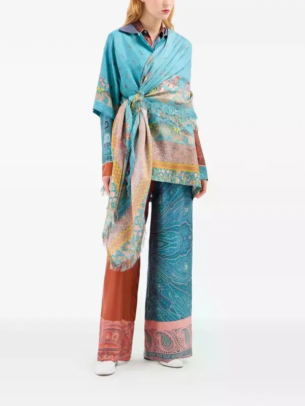 PIERRE-LOUIS MASCIA Paisley Wide Leg Palazzo Pants