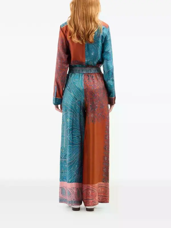 PIERRE-LOUIS MASCIA Paisley Wide Leg Palazzo Pants