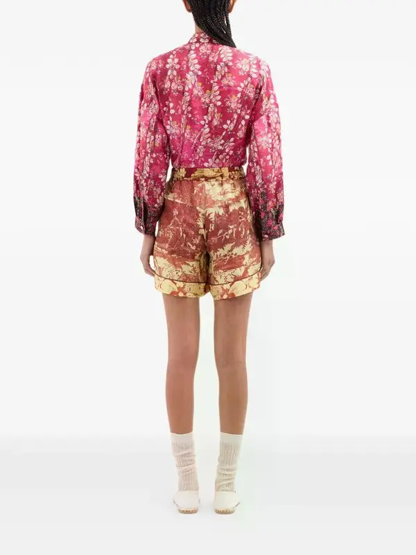 PIERRE-LOUIS MASCIA Aloe Pastoral Print Elasticated Shorts