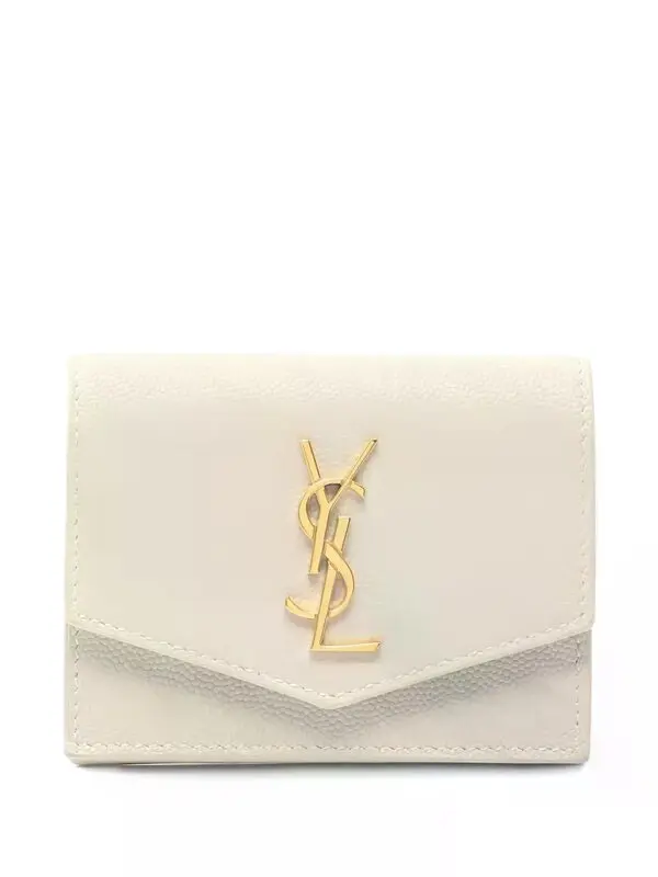 Saint Laurent Bi-fold Leather Wallet - Neutrals