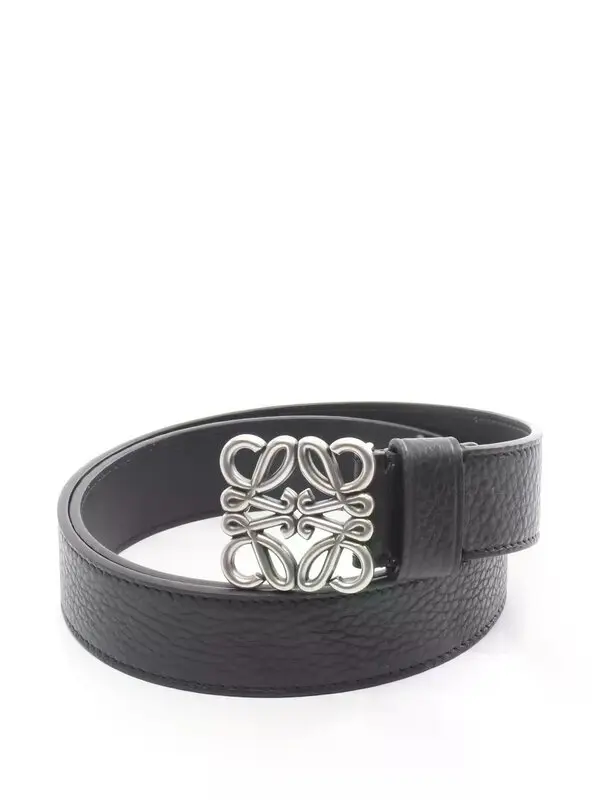Loewe Anagram Leather Belt - Black