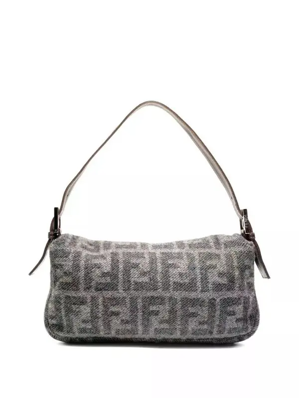 Fendi 2000s Patterned Wool Shoulder Bag