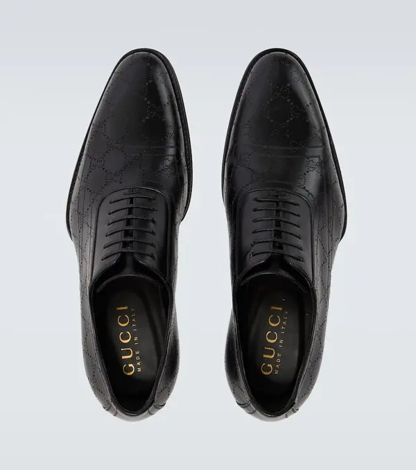 Gucci Gg Leather Derby Shoes